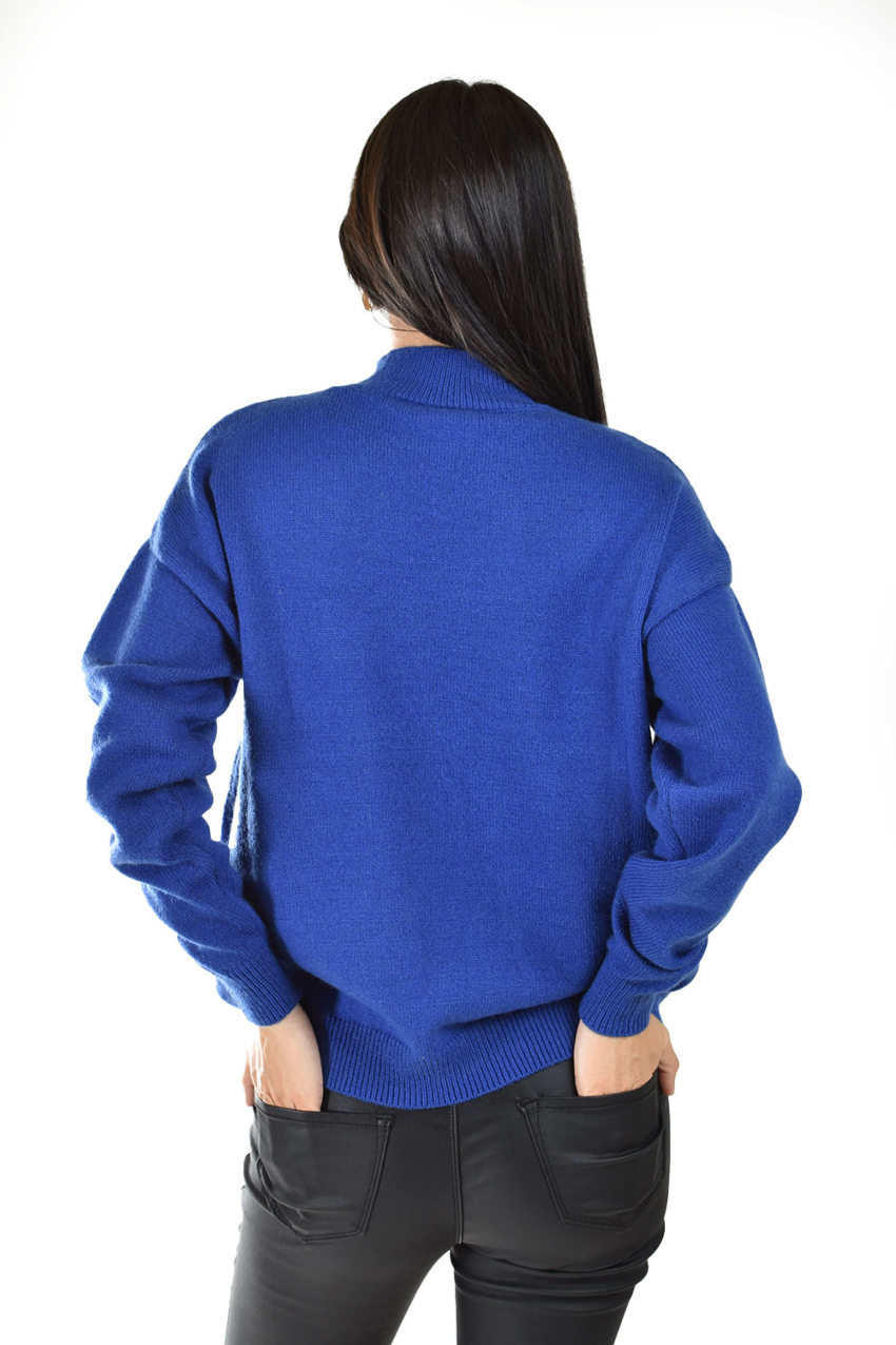 Sueter de cuello redondo Roman Fashion / Tallas Extras, 4006 (Azul rey)