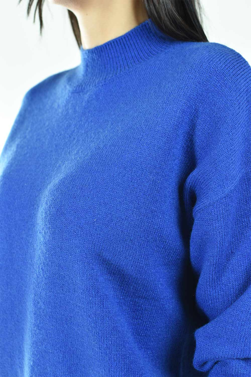 Sueter de cuello redondo Roman Fashion / Tallas Extras, 4006 (Azul rey)