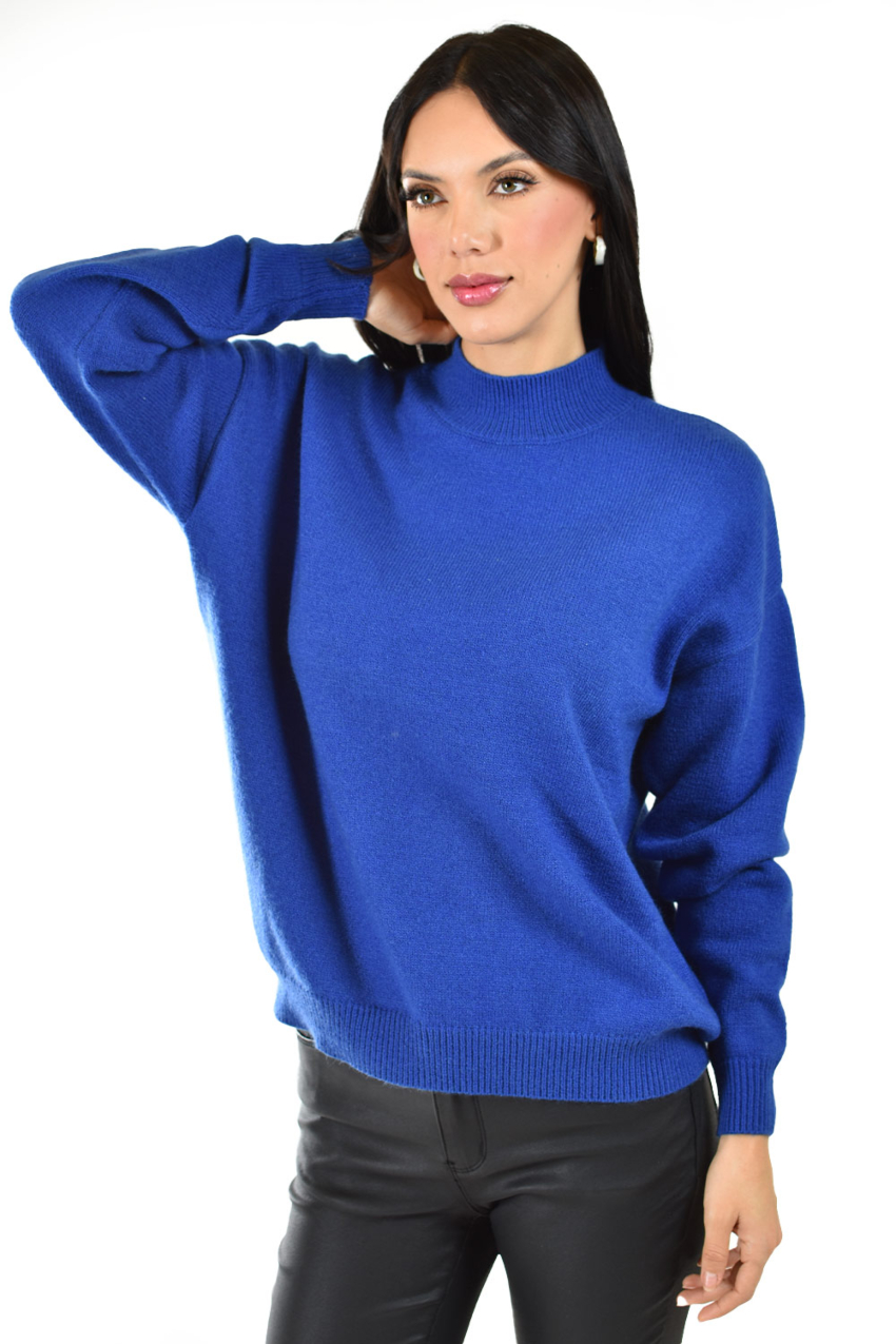 Sueter de cuello redondo Roman Fashion / Tallas Extras, 4006 (Azul rey)