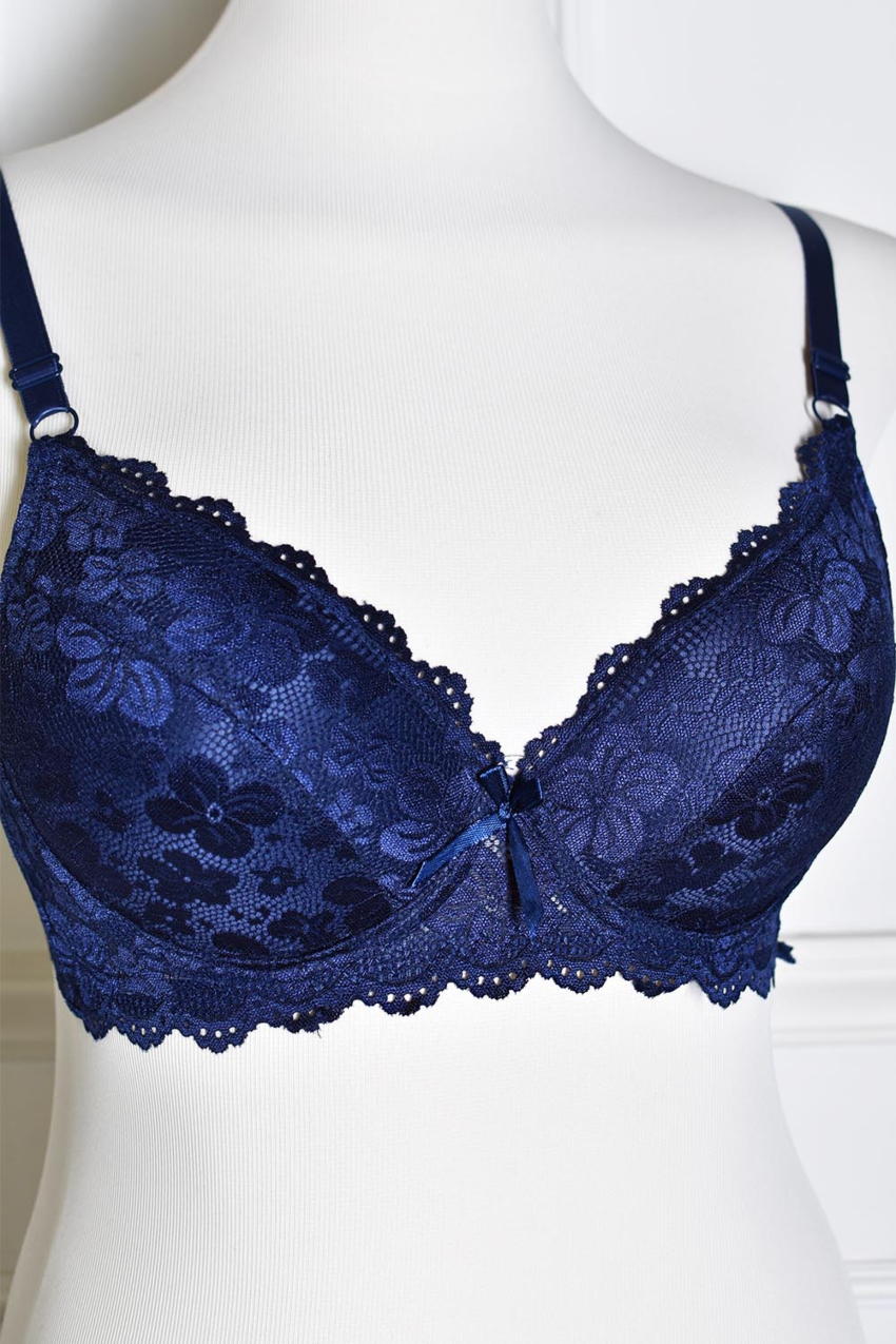 Brasier con encanje /Tallas Extras, 503 (Azul marino)