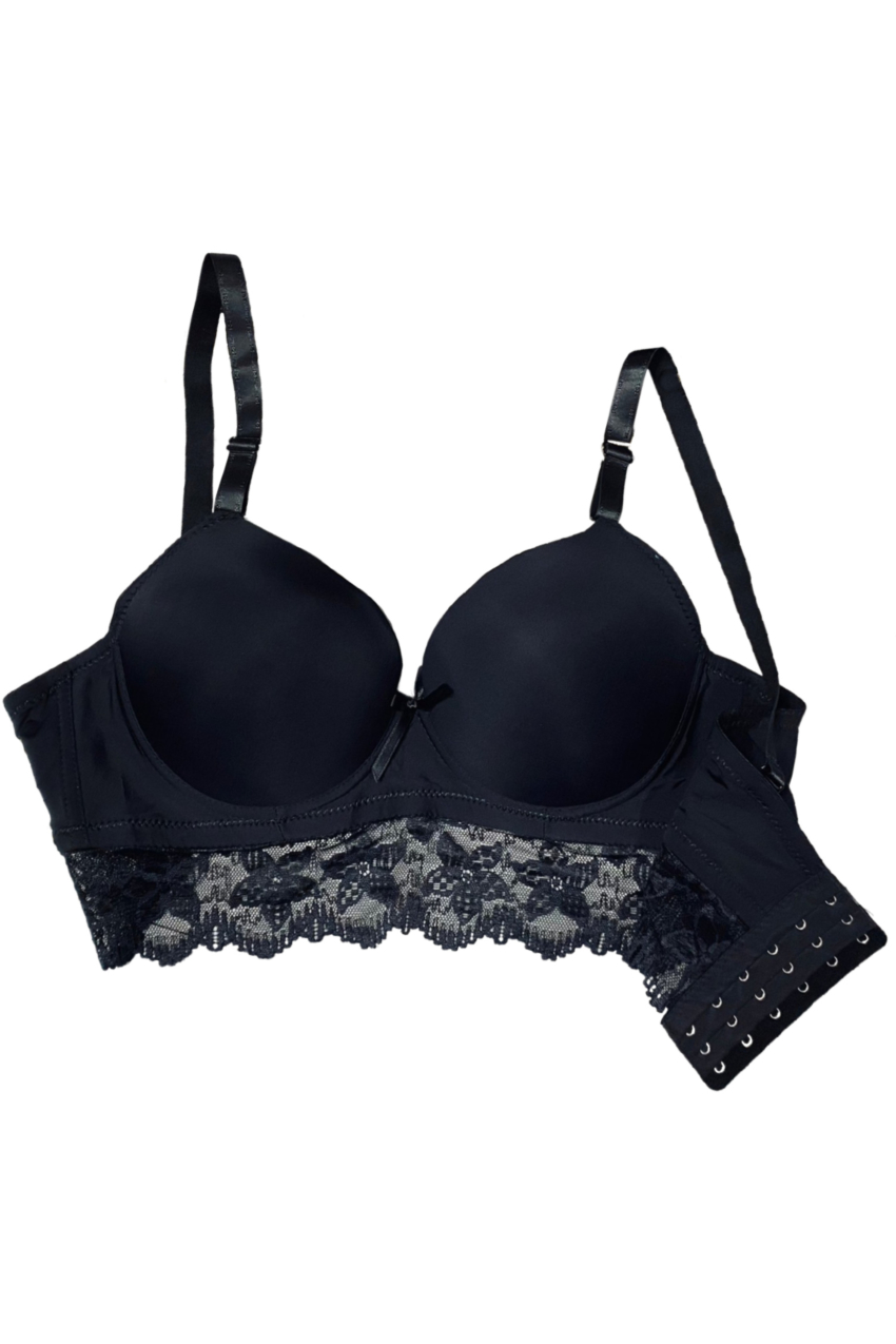 Brasier reforzado 6 ganchos/Tallas Extras, 640 (Negro)