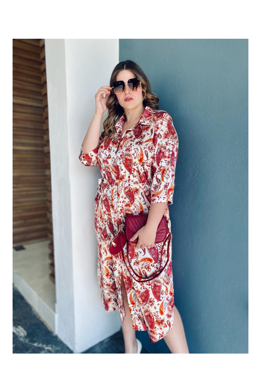 Vestido / Kimono 2 en 1 de Satin, Roman Fashion, Tallas Extras 1765 ...